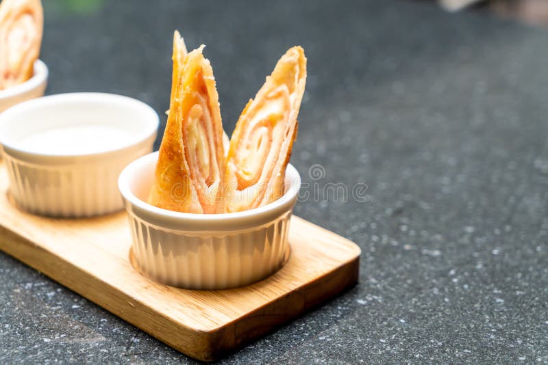 Fried Ham and Cheese Spring Rolls Stock Image - Image of nutrition ...