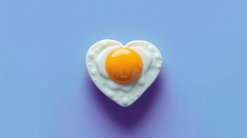 Fried heart-shaped egg stock image. Image of shape, love - 359596805