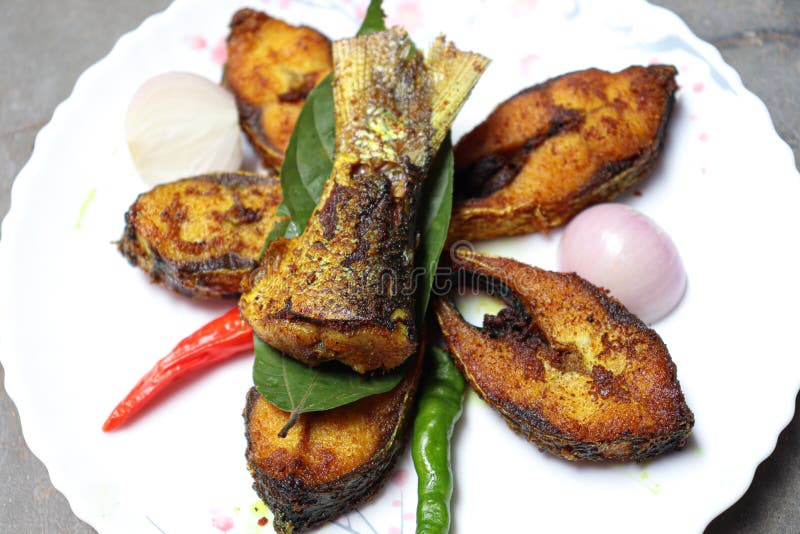 Fried Hilsa Fish on Kitchen Stock Photo - Image of diet, fresh: 250725856