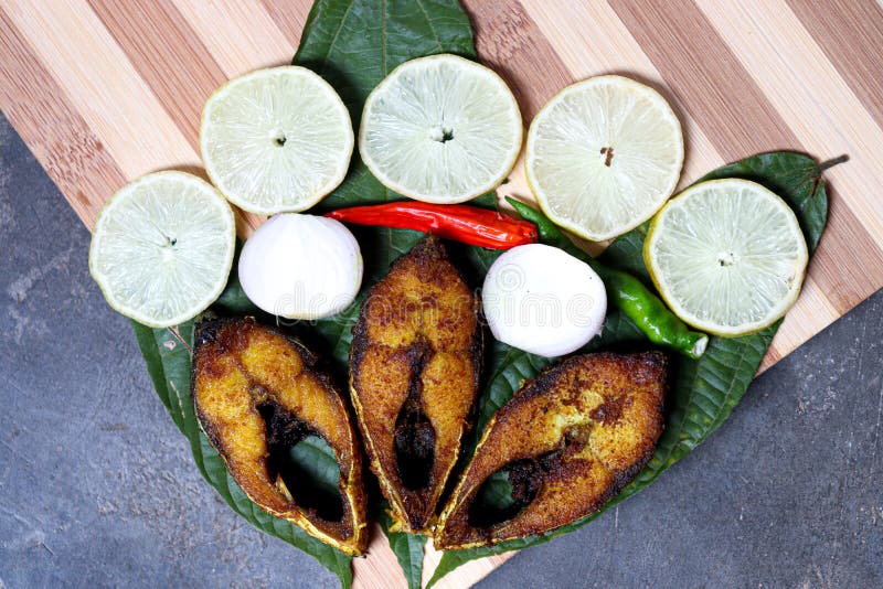 Fried Hilsa Fish on Kitchen Stock Photo - Image of indian, delicacy ...