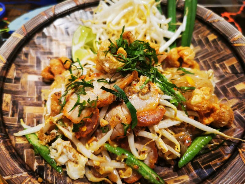 Fried Hor Fun with Pork stock image. Image of fish, vegetable - 203377023