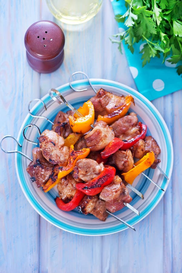 Fried kebab stock image. Image of meat, onion, gourmet - 66005023