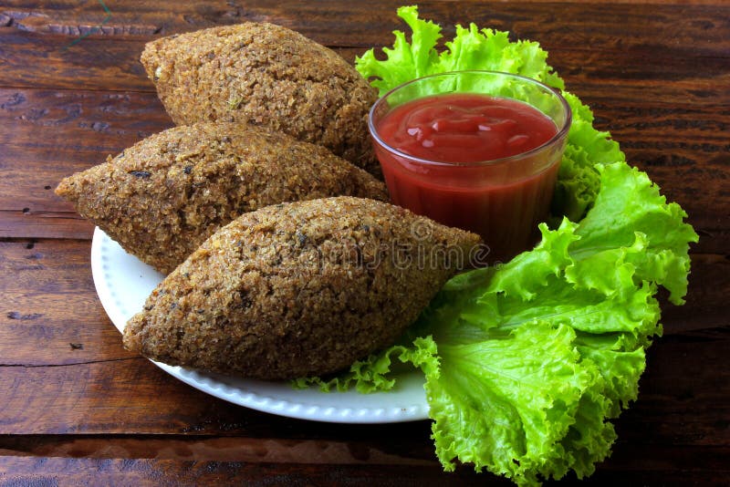 Kibbeh on the Plate, Traditional Lebanese Cuisine Food, Isolated on ...