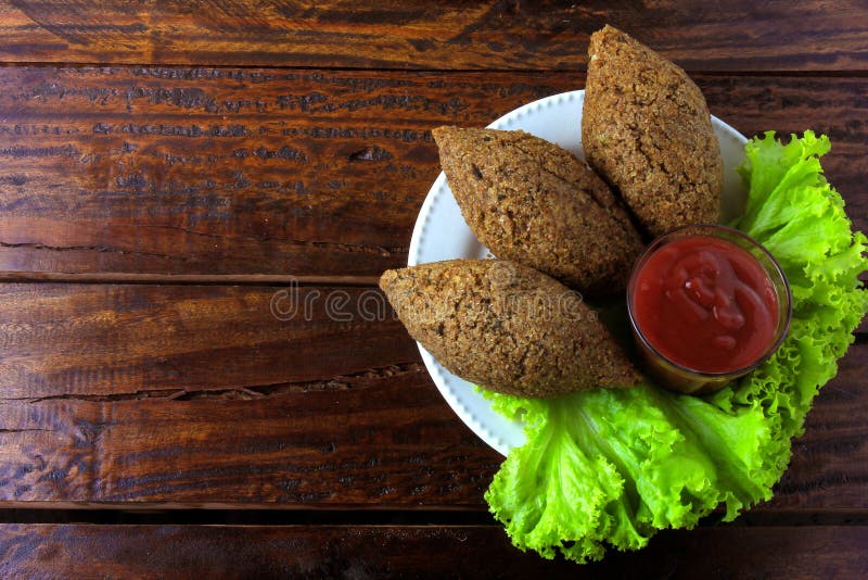 Kibbeh on the Plate, Traditional Lebanese Cuisine Food, Isolated on ...