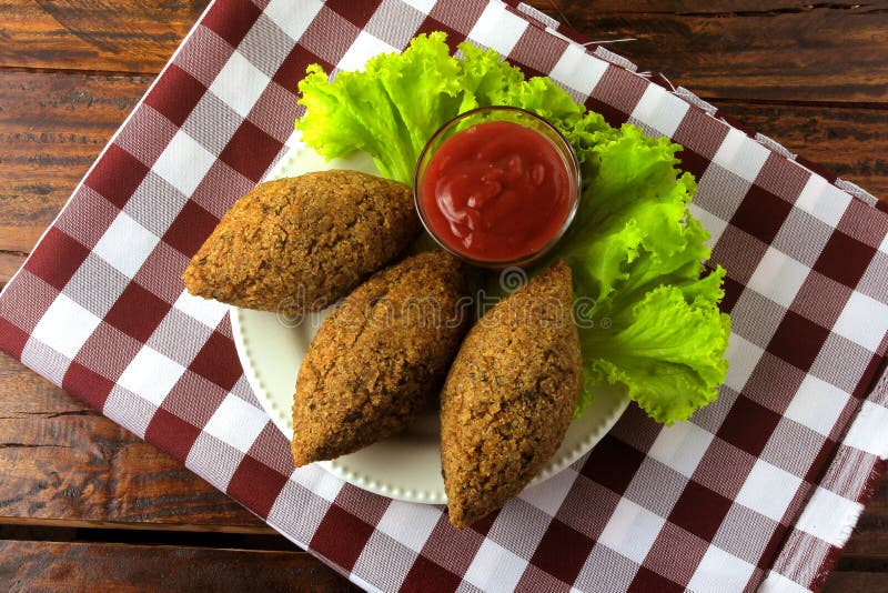Kibbeh on the Plate, Traditional Lebanese Cuisine Food, Isolated on ...