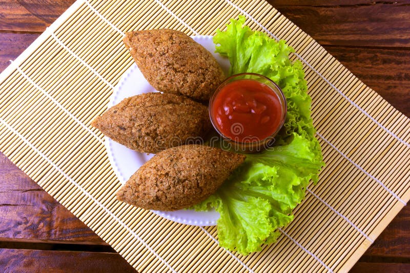 Kibbeh on the Plate, Traditional Lebanese Cuisine Food, Isolated on ...
