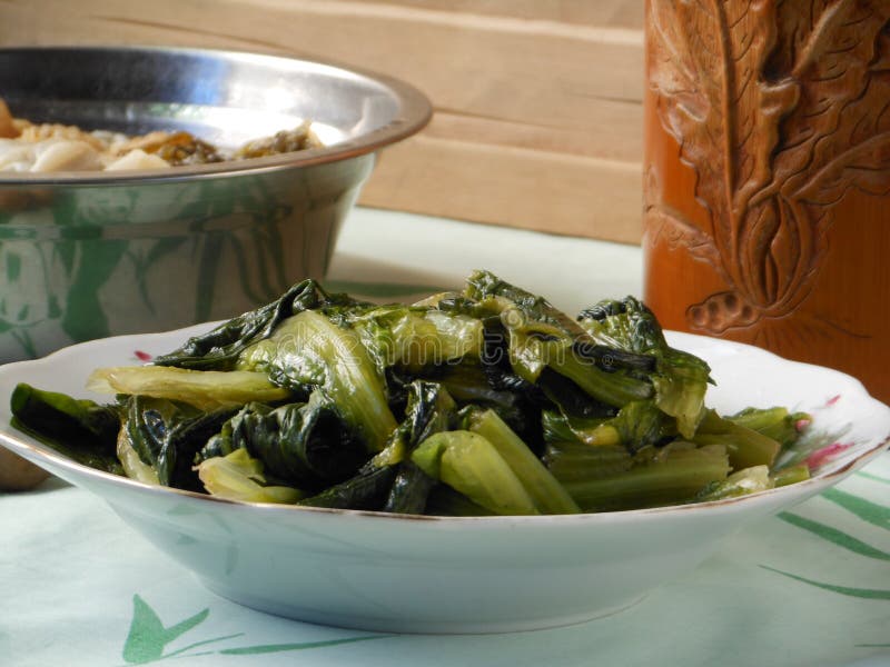Fried Lettuce in Chinese Style Stock Image - Image of diet, green: 74669371