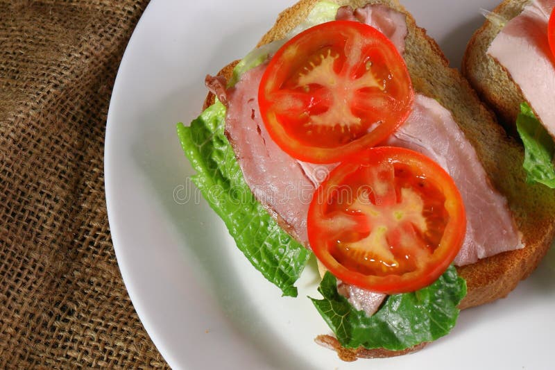 Fried with lettuce and ham stock photo. Image of ingredient - 344719314