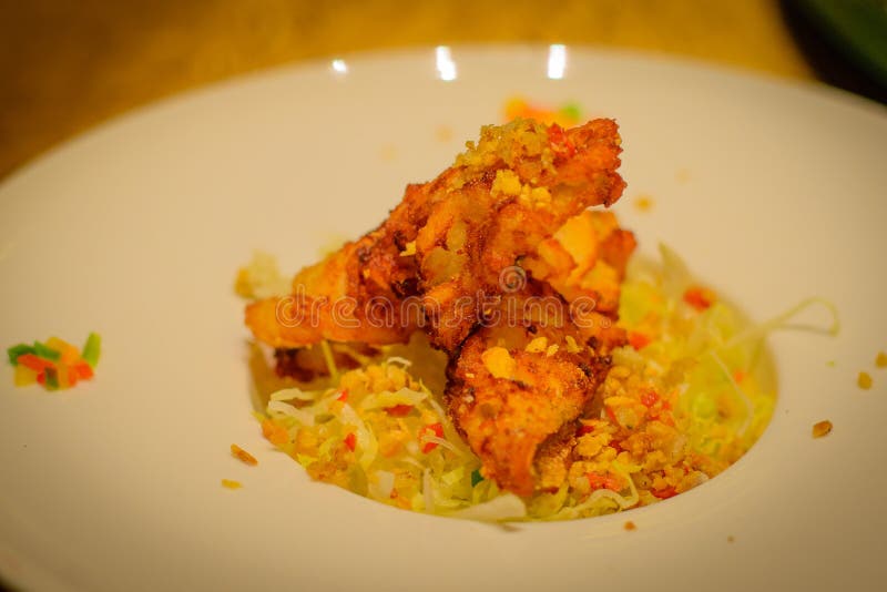 Fried Little Yellow Croaker Fish with Salt and Chili Pepper Stock Photo ...