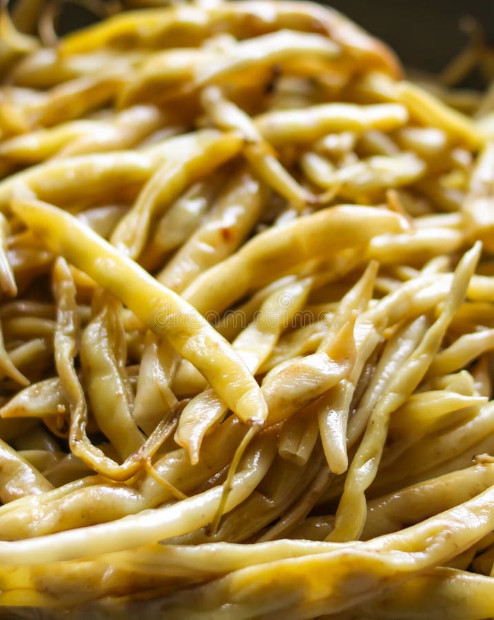 Fried French Beans in Yellow Ceramics Cup. Stock Image - Image of green ...