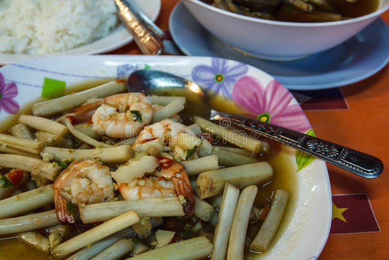 Fried lotus stock image. Image of lotus, vegetable, spoon - 36080737