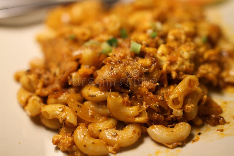 Fried macaroni stock image. Image of lunch, meal, healthy - 60675709