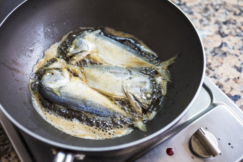 Fried Mackerel Fish, Cooking Fish, Healthy Food Stock Photo - Image of ...