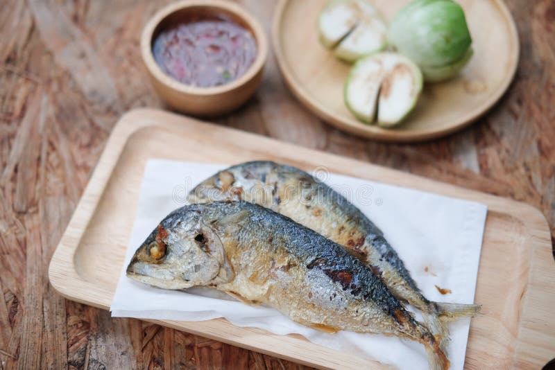 Fried mackerel stock image. Image of cuisine, fish, phik - 107743995