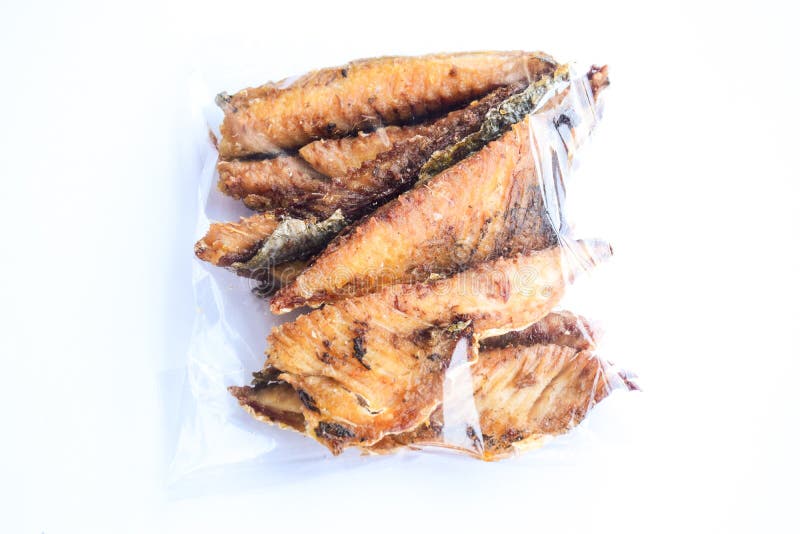 Fried Mackerel in Package on White Background 181105 0036 Stock Photo ...