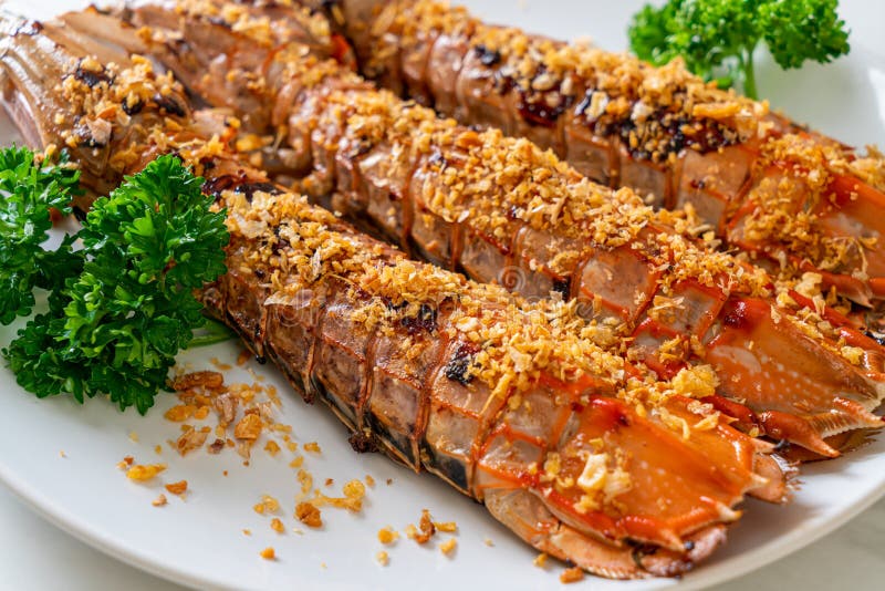 Fried Mantis Shrimp with Garlic Stock Image - Image of cooking, cuisine ...