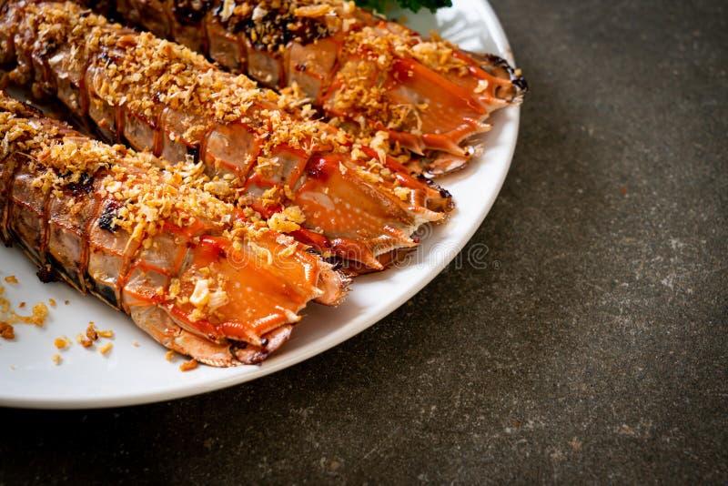 Fried Mantis Shrimp with Garlic Stock Image - Image of grilled, marine ...