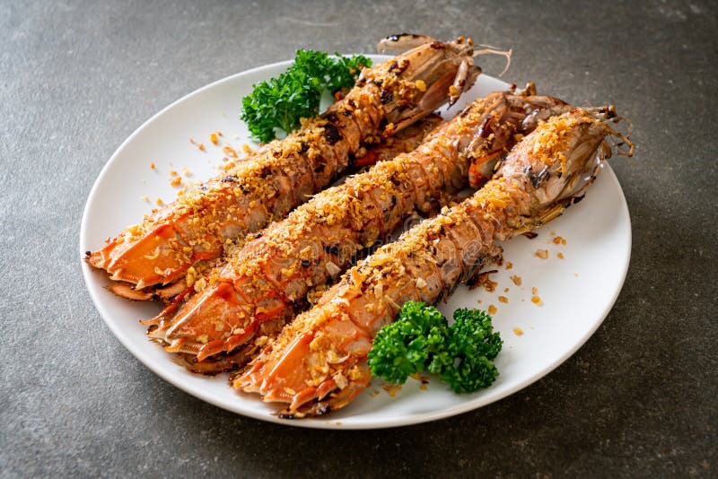 Fried Mantis Shrimp with Garlic Stock Image - Image of ingredient ...