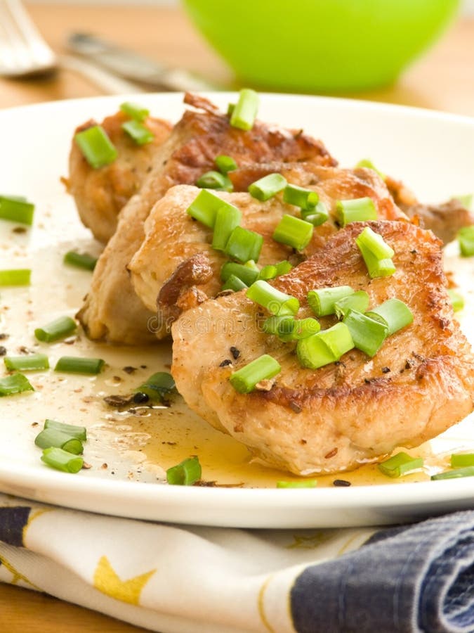 Fried meat stock photo. Image of lunch, grilled, plate - 12631968