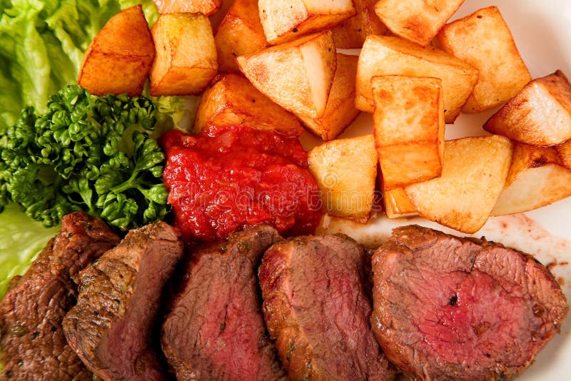 Fried meat stock image. Image of lunch, cooked, lettuce - 12710317