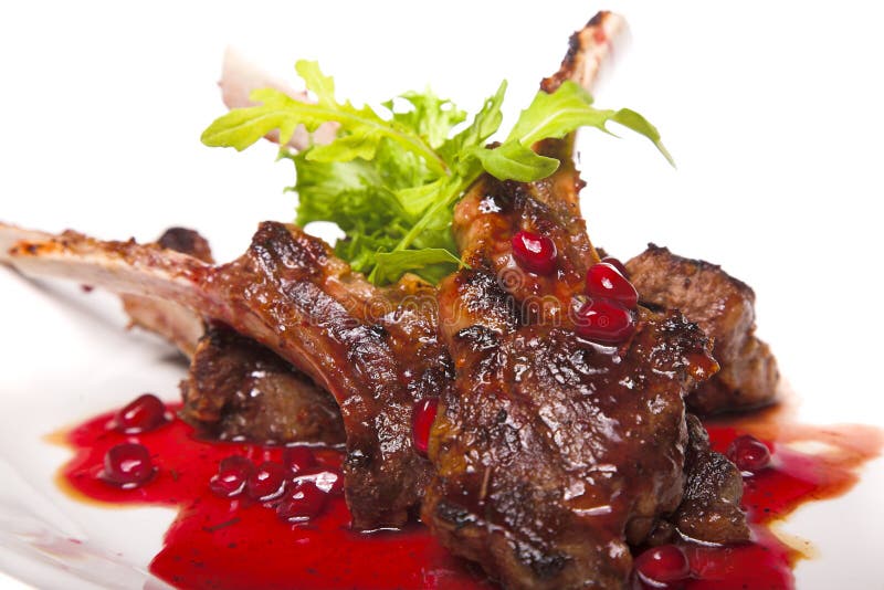 Fried meat stock photo. Image of portion, isolated, lamb - 14579260