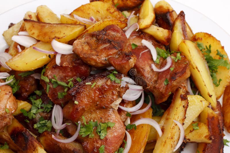 Fried meat stock photo. Image of portion, dish, bacon - 14983072