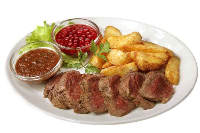 Fried meat stock image. Image of dish, bloody, isolated - 20997011