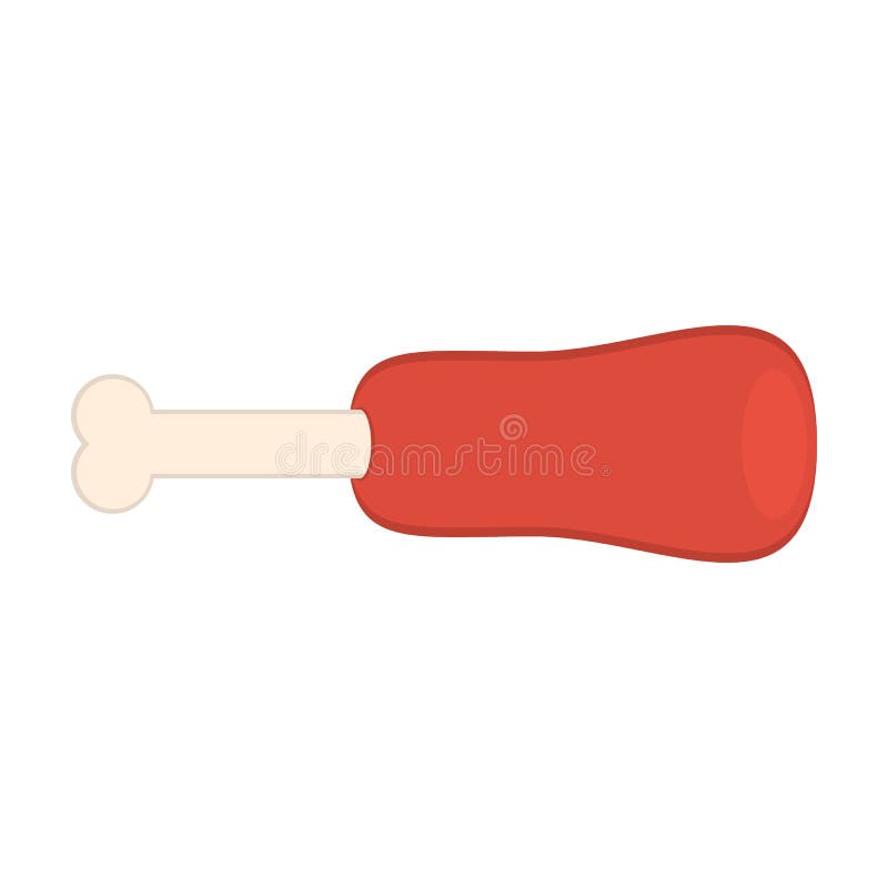 Fried Meat Bone. Isolated Vector Drawing on White Background. Stock ...