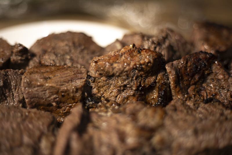 Fried meat. Fatty food stock photo. Image of roasted - 327753746