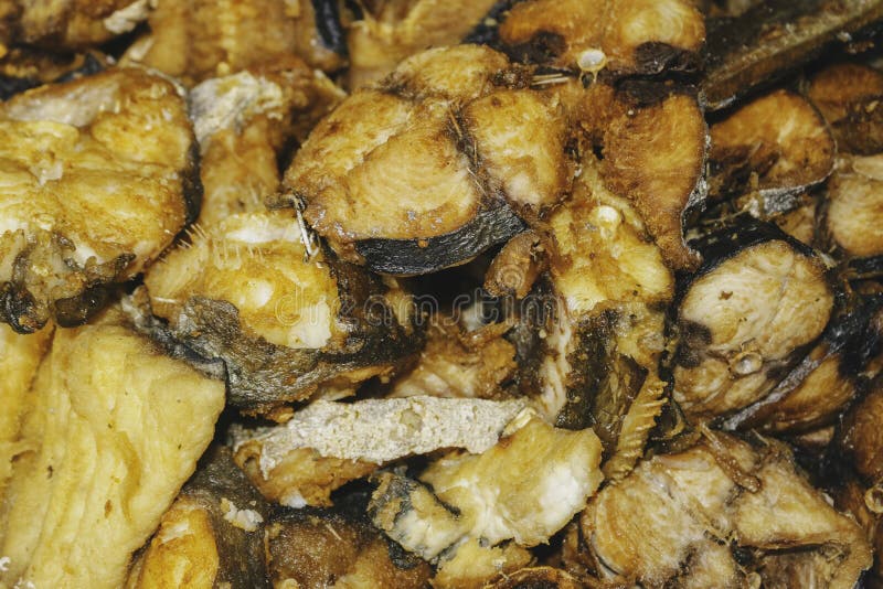 Fried Meat Fish at Traditional Market Stock Photo - Image of dinner ...