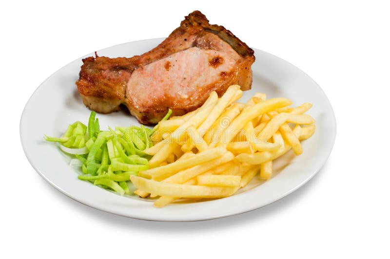 Fried meat and potato-fri stock image. Image of meat - 13057585