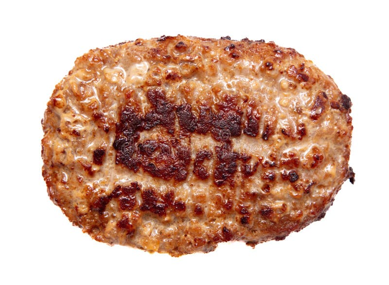 Fried Minced Meat Cutlet Isolated on White Background. Stock Photo ...