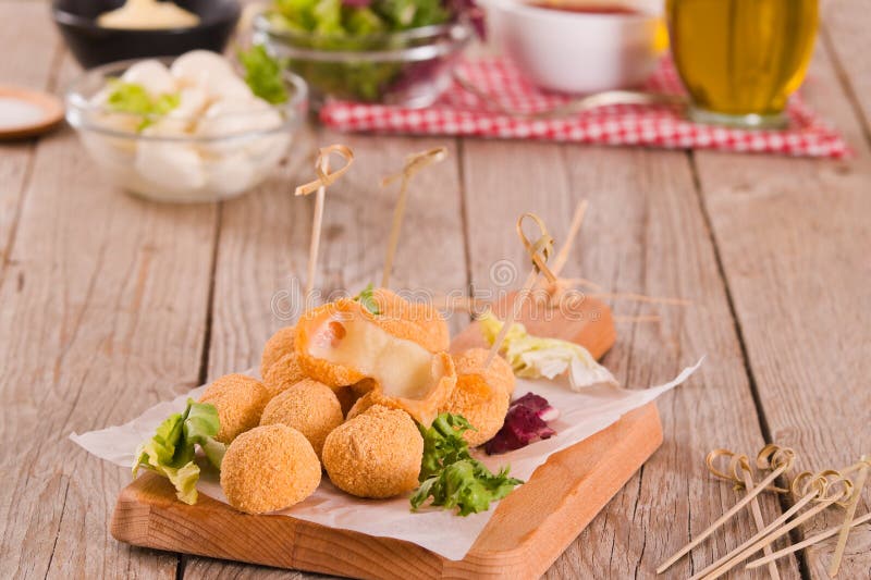 Fried cheese ring. stock image. Image of filling, mayonnaise - 174785165