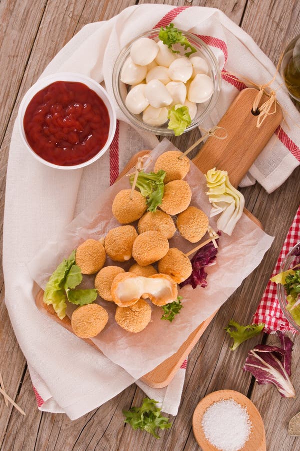 Fried cheese ring. stock image. Image of ketchup, dipping - 174785317