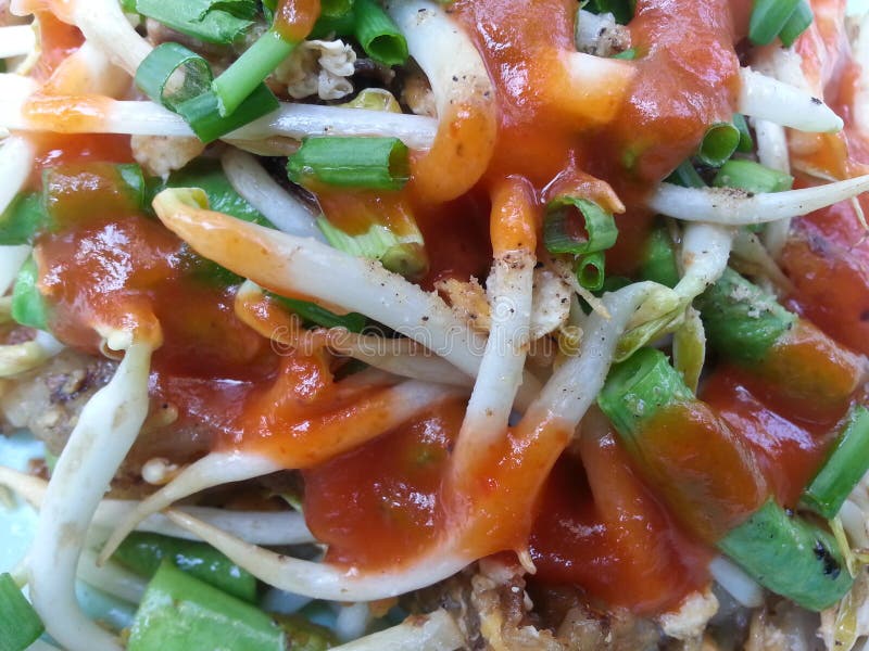 Fried Mussel with Bean Sprout, Stock Image - Image of crisp, cooking ...