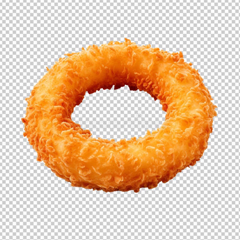 Fried Onion Ring Isolated on Transparent Background Stock Photo ...