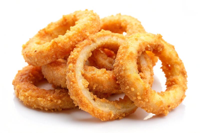 Fried Onion Rings Isolated on White Background Stock Illustration ...