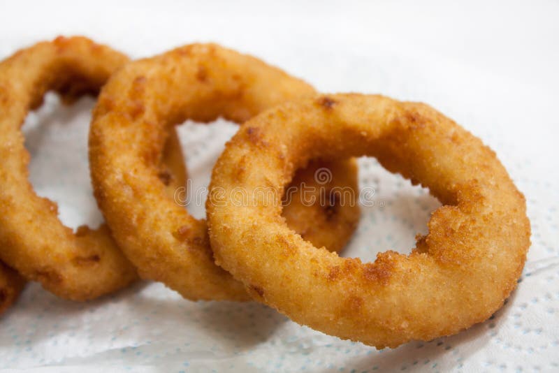 Fried Onion Rings on the Paper Stock Photo - Image of diner, dishes ...