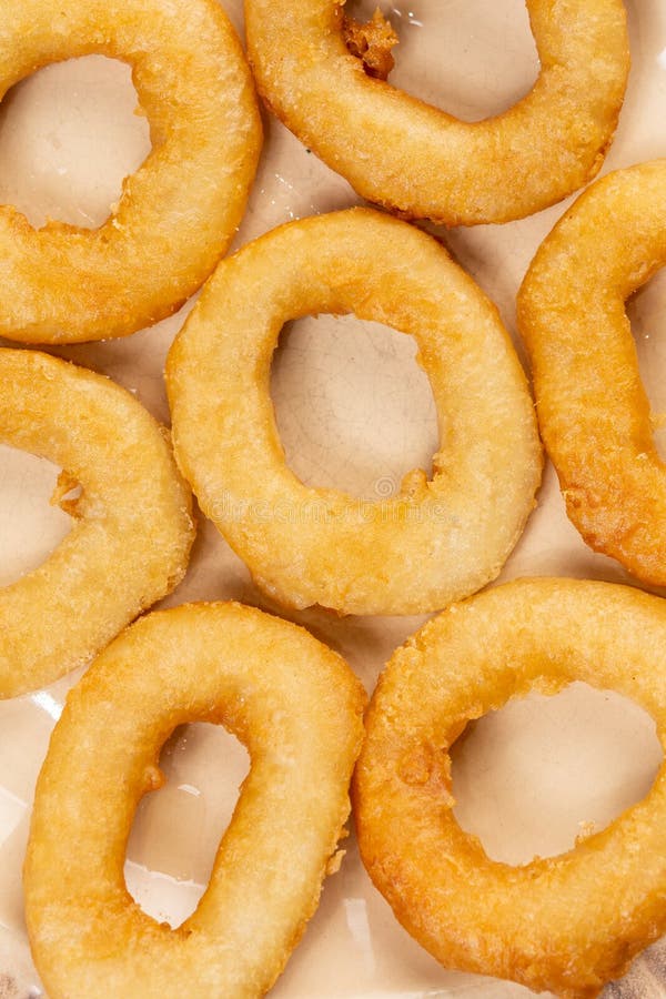 Fried Onion Rings Served on the Plate Stock Photo - Image of deep ...