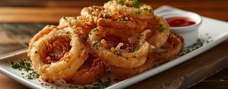 Fried Onion Rings Served on a Plate Stock Image - Image of backgrounds ...