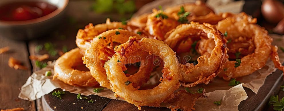 Fried Onion Rings Served on a Plate Stock Image - Image of gourmet ...