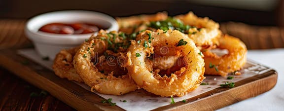 Fried Onion Rings Served on a Plate Stock Photo - Image of bread, pork ...