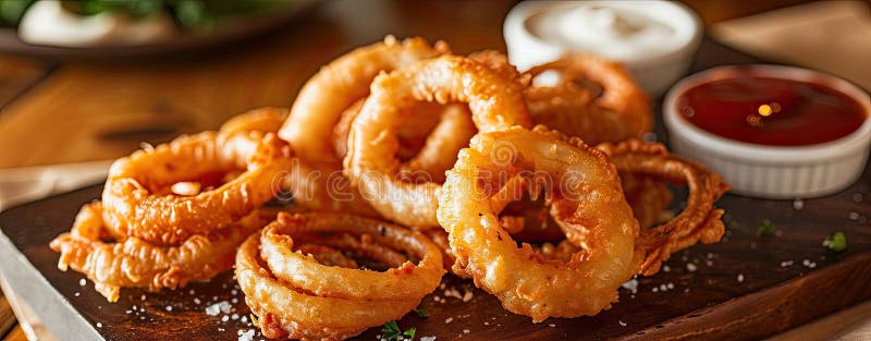 Fried Onion Rings Served on a Plate Stock Photo - Image of temperature ...