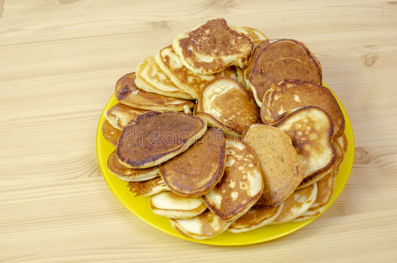Fried Pancakes on a Round Platter Stock Photo - Image of carnival ...