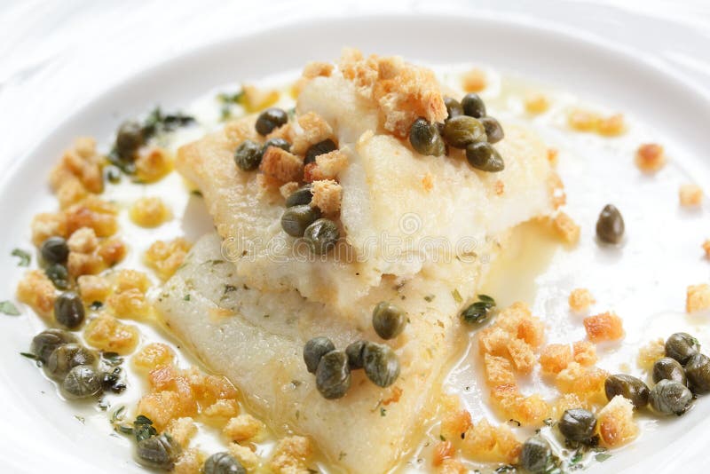 Fried peace of fish meat stock image. Image of beans - 28324787