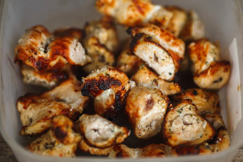 Fried Pieces of Meat Closeup Stock Photo - Image of dinner, meal: 103893358