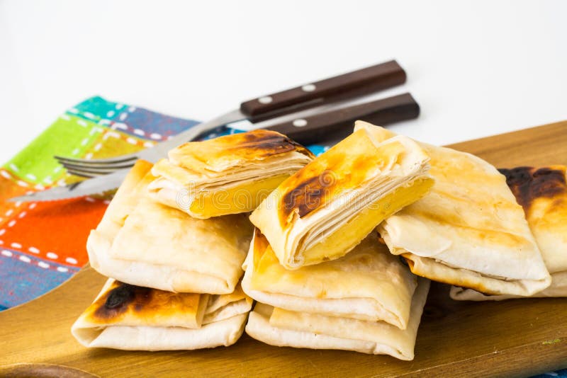 Fried Pita Bread with Cheese Stock Image - Image of dinner, cuisine ...