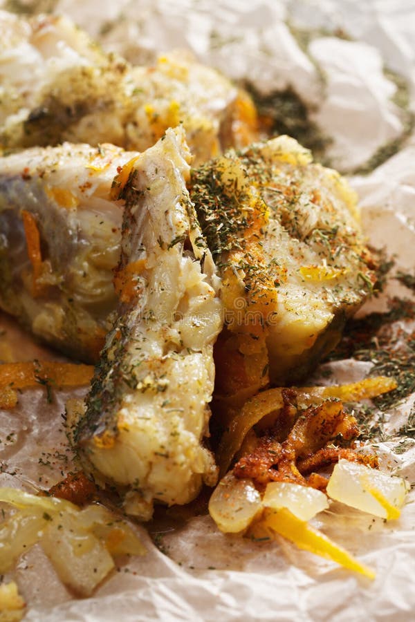 Fried Pollock Fillet Closeup Stock Photo - Image of portion, pollock ...