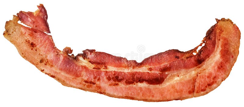Fried Pork Bacon Rasher Isolated on White Background Stock Photo ...
