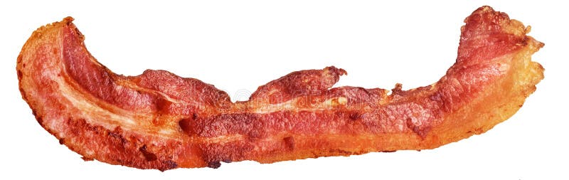 Fried Pork Bacon Rasher Isolated on White Background Stock Photo ...